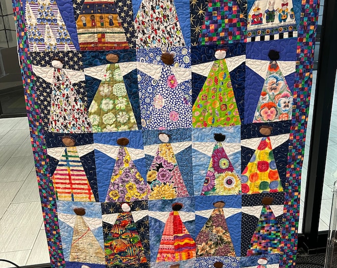 Guardian Angel Finished Quilt With Tiny Dot Border - Etsy