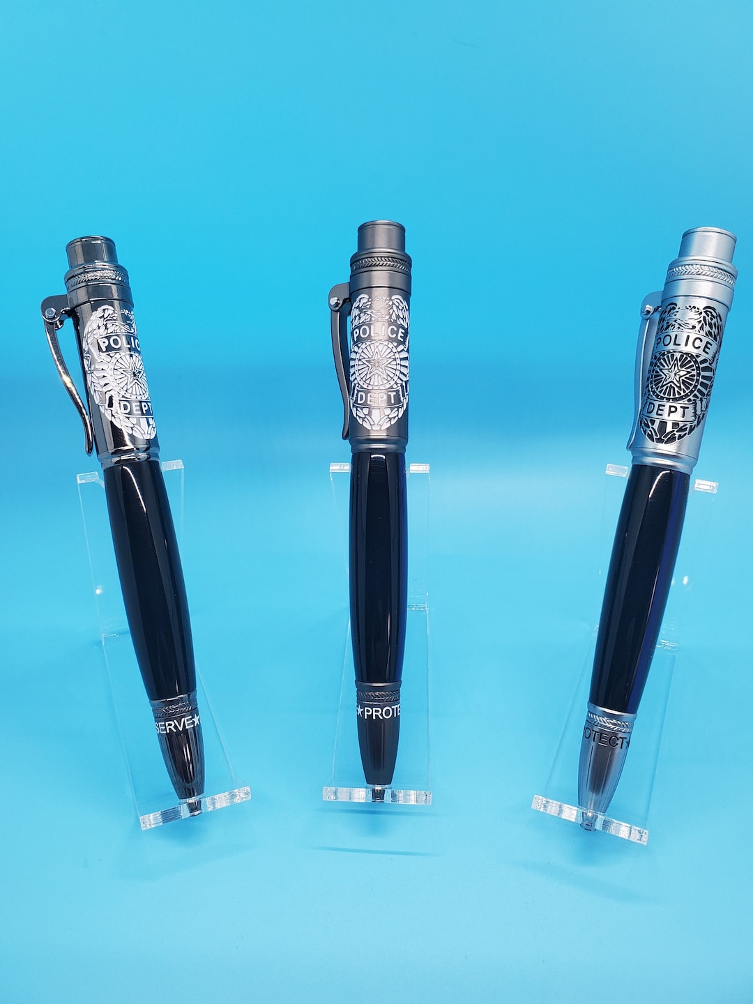 Handmade Click Police Pen/ thin blue line pen - Etsy.de