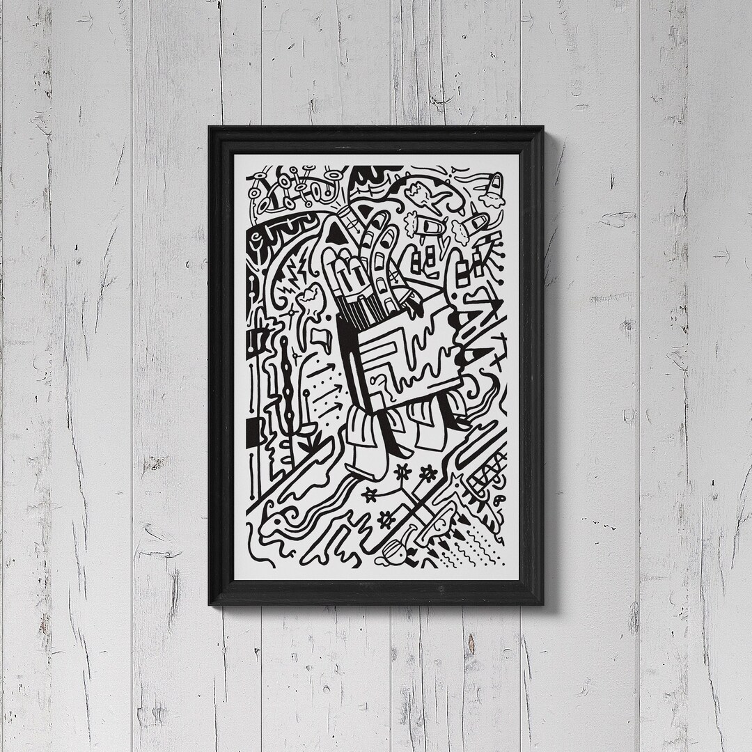 Weird Finger Illustration | Quirky Wall Art | Sci-fi Illustration ...