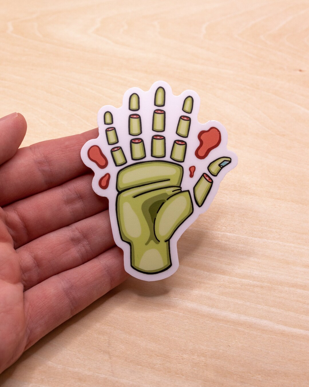 Bloody Zombie Hand Sticker: Weird Matte Vinyl Decal - Etsy