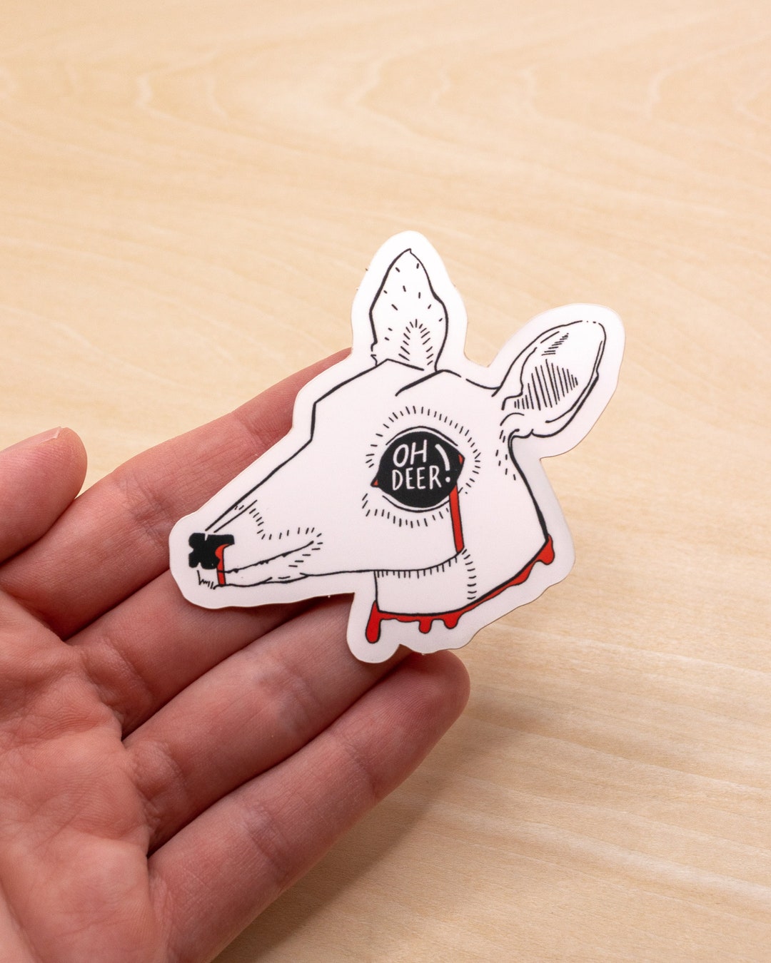 Oh Dear Head Sticker // Hard Hat Sticker // Weird Wattle Bottle Sticker ...