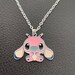 Cute Pink ANGEL LILO & STITCH Necklace With Enamel Charm on 16" or 18 ...