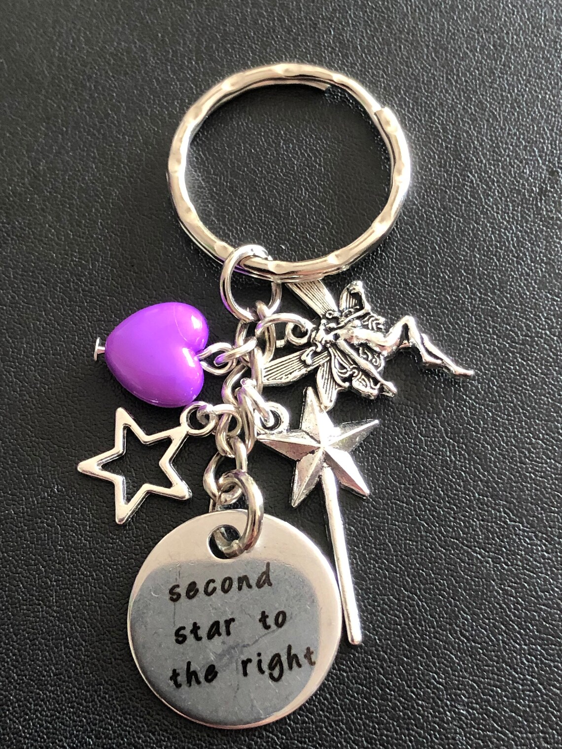 PETER PAN 'second Star to the Right Key Ring Bag Tibetan Silver Charms ...
