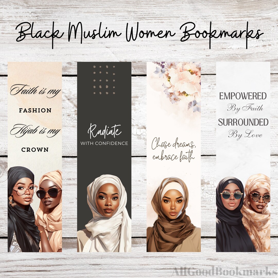 Printable Bookmarks | Black Muslim Women in Hijabs | Fashionable ...