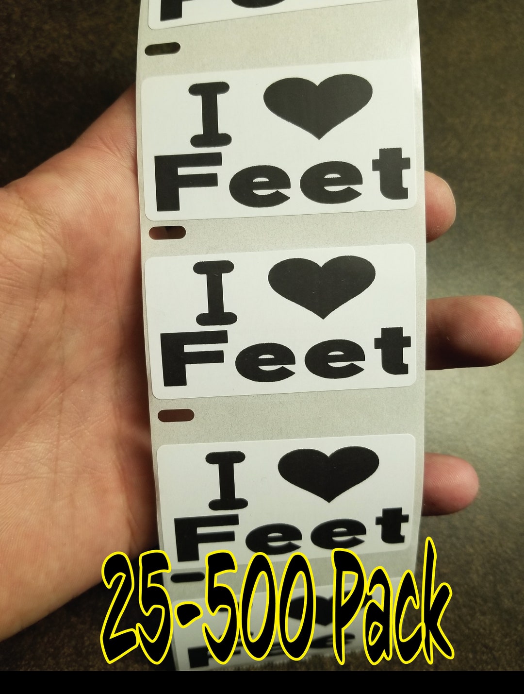 I LOVE FEET Stickers 25-500 Pack Gag Sticker Joke Decal Foot Fetish - Etsy