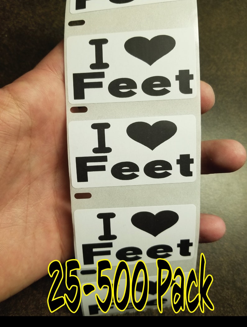 I LOVE FEET Stickers 25-500 Pack Gag Sticker Joke Decal Foot | Etsy