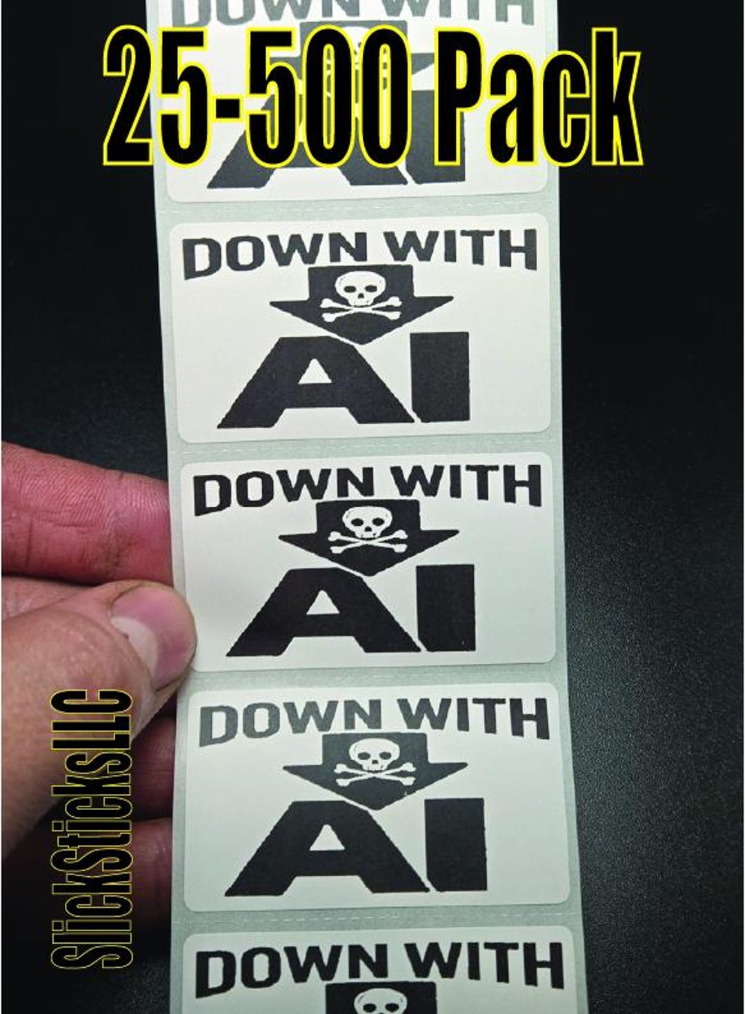 DOWN WITH AI 25-500 Bulk Lot Stickers Decals Labels Pack Vote Keep Out ...