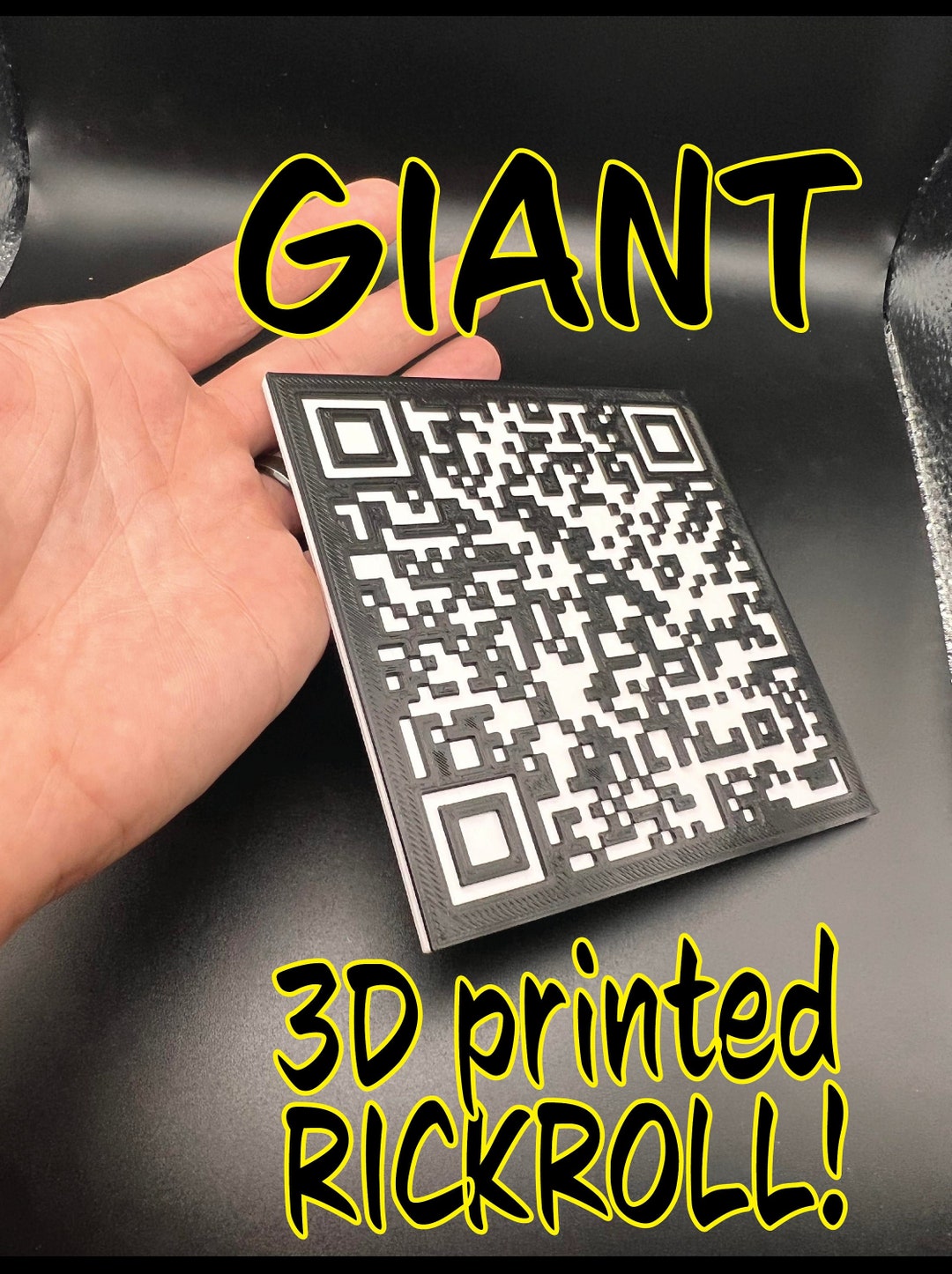 RICKROLL QR Code 3d Printed Wall Art Decor Gag Gift Funny Sign Rick ...