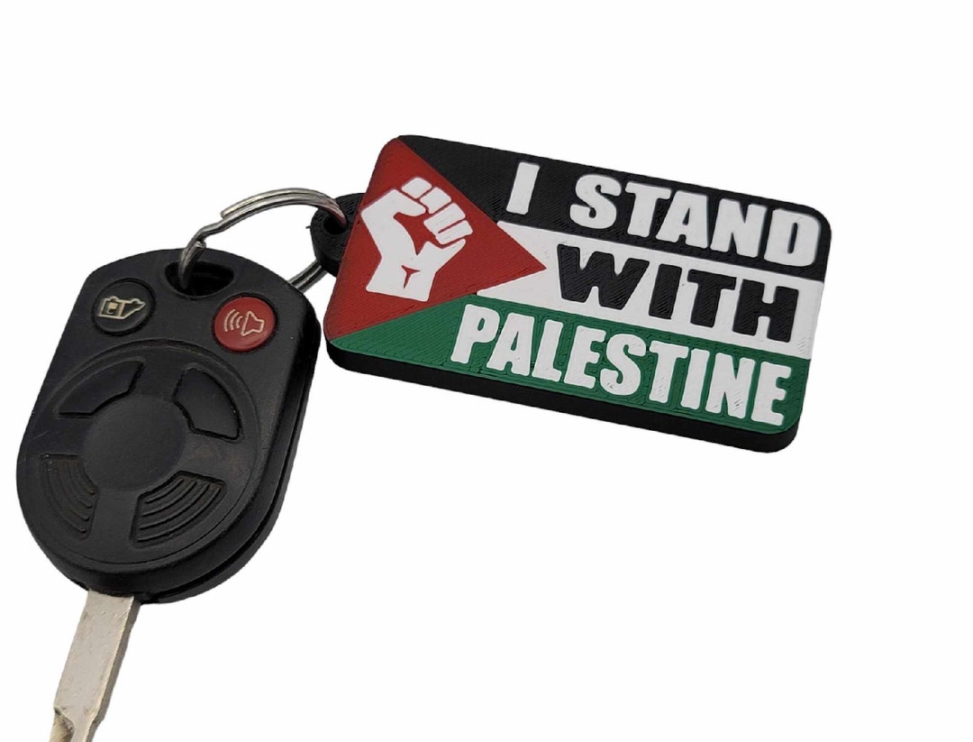 I STAND WITH PALESTINE Keychain Double Sided Hard Plastic Water Proof ...