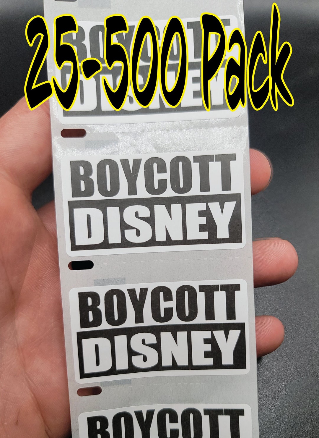 BOYCOTT DISNEY Stickers 25-500pack Gag Decal Labels Hard Hat Protest ...