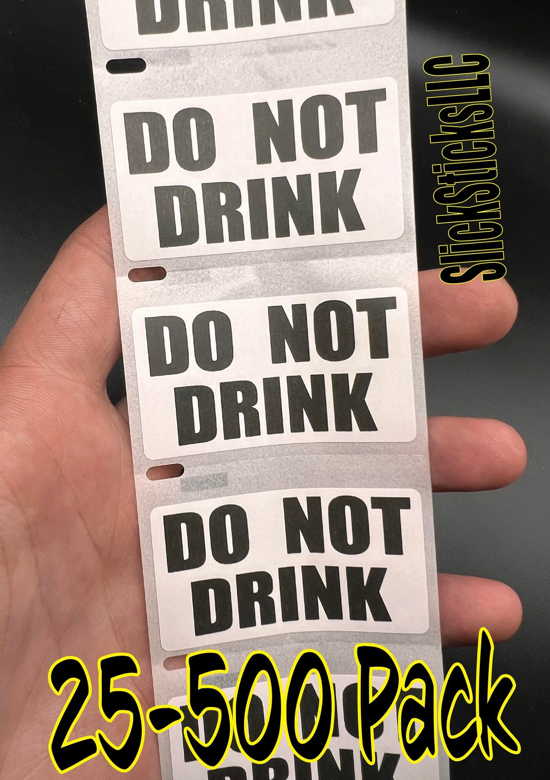 DO NOT DRINK Stickers 25-500pack Label Decal Gag Joke Decal Eat Warning ...