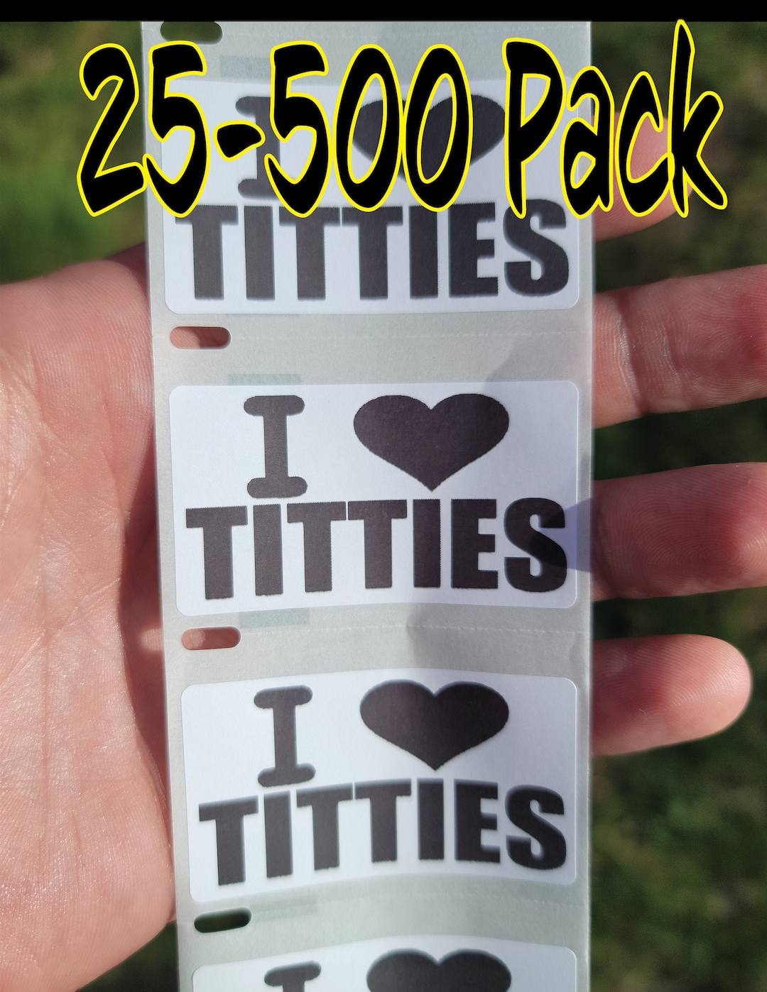 I LOVE TITTIES Stickers 25-500 Pack Sticker Decal Cancer Awareness Hard ...