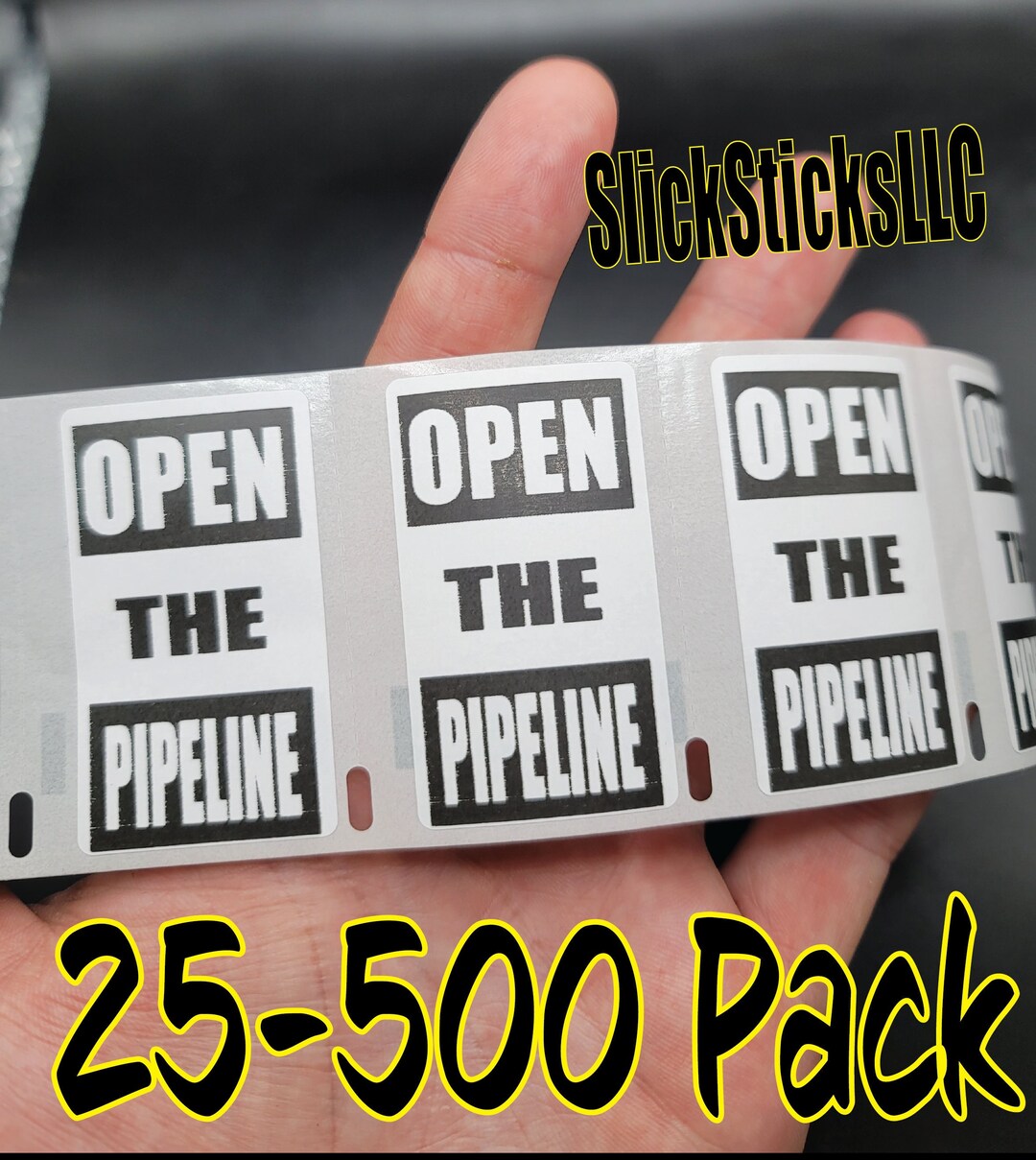 OPEN THE PIPELINE Stickers 25-500 Pack Decal Open End Foreign Supply ...