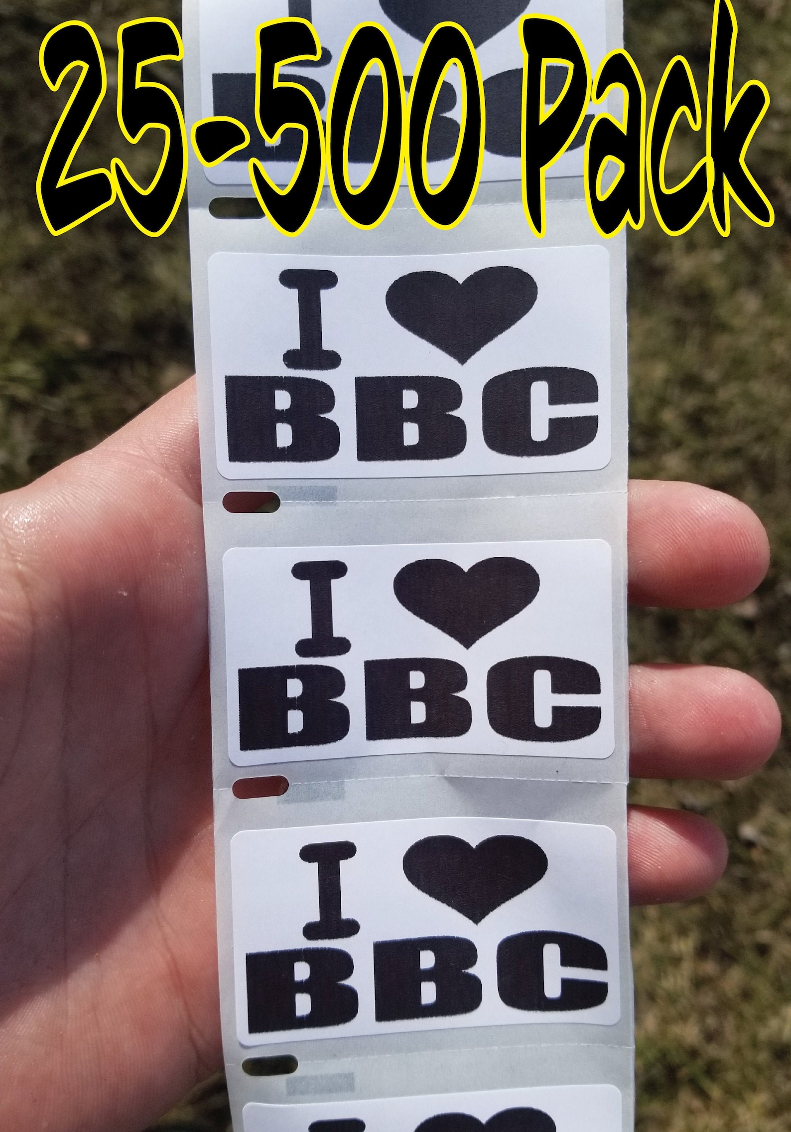 I LOVE BBC 25-500 Pack Stickers Gag Sticker Gay Pride Penis Decal Dick ...