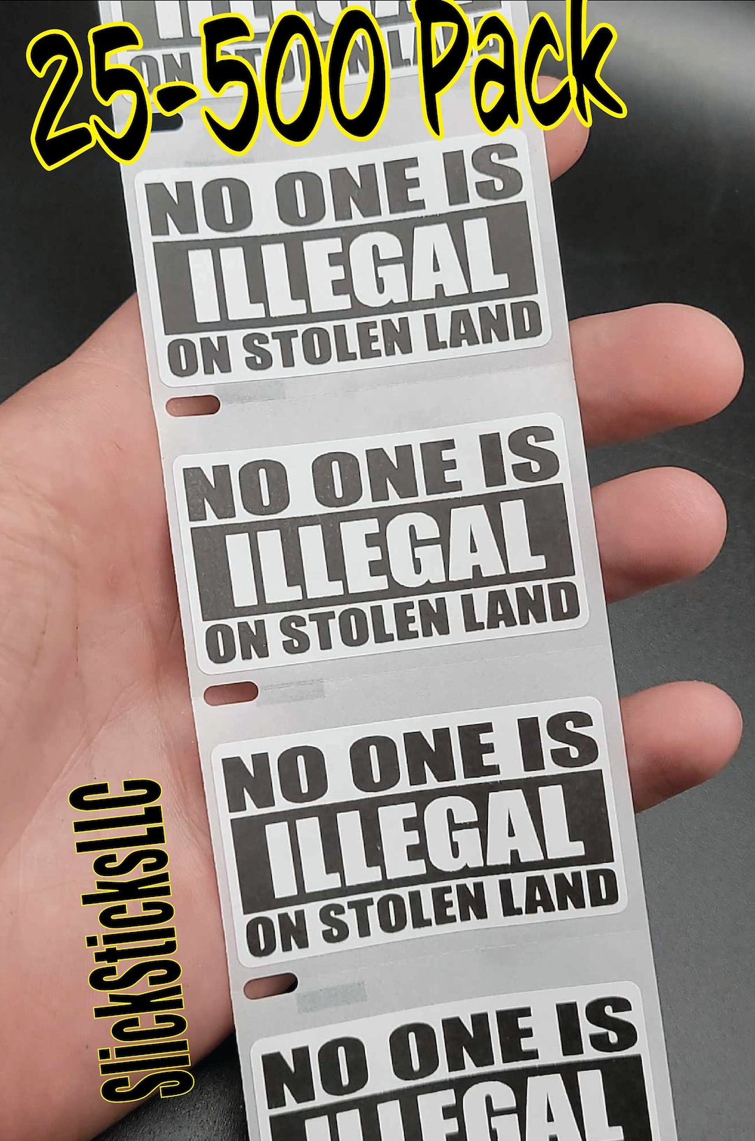 No One is ILLEGAL on STOLEN Land 25-500pack Bulk Stickers Decals Labels ...