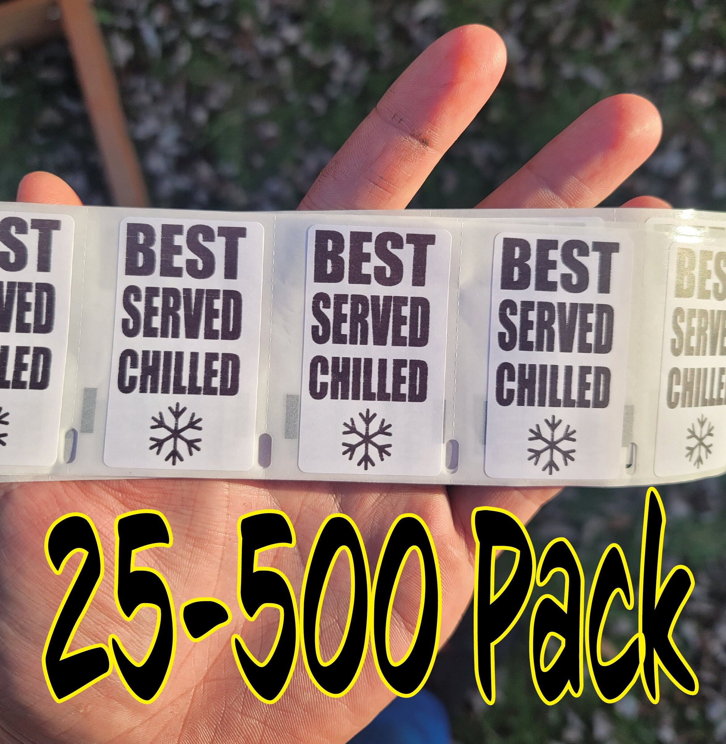 BEST SERVED CHILLED 25-500 Stickers Drink Labels Decal Gag - Etsy