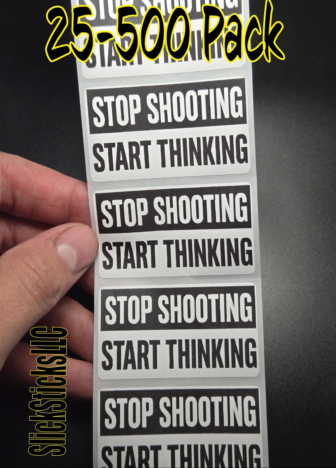 STOP Shooting START THINKING 25-500PC Stickers Bulk Decals Labels ...