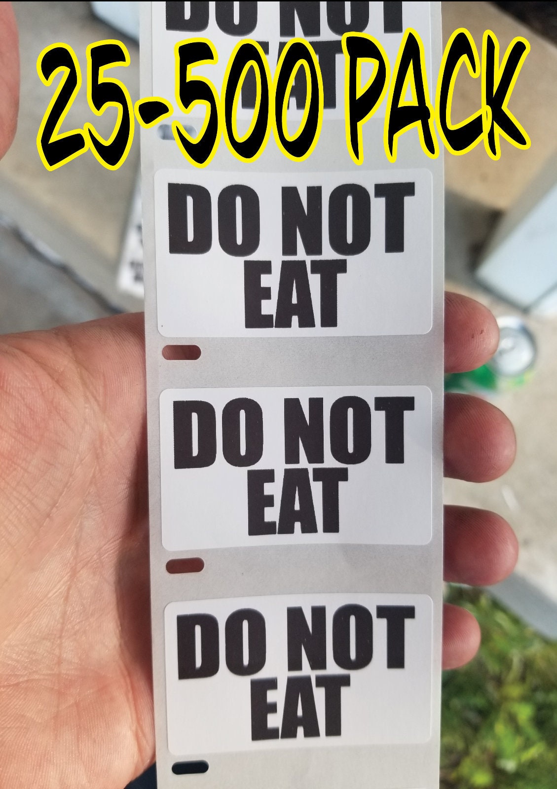 DO NOT EAT warning stickers 25-500 Pack Label decal gag joke | Etsy