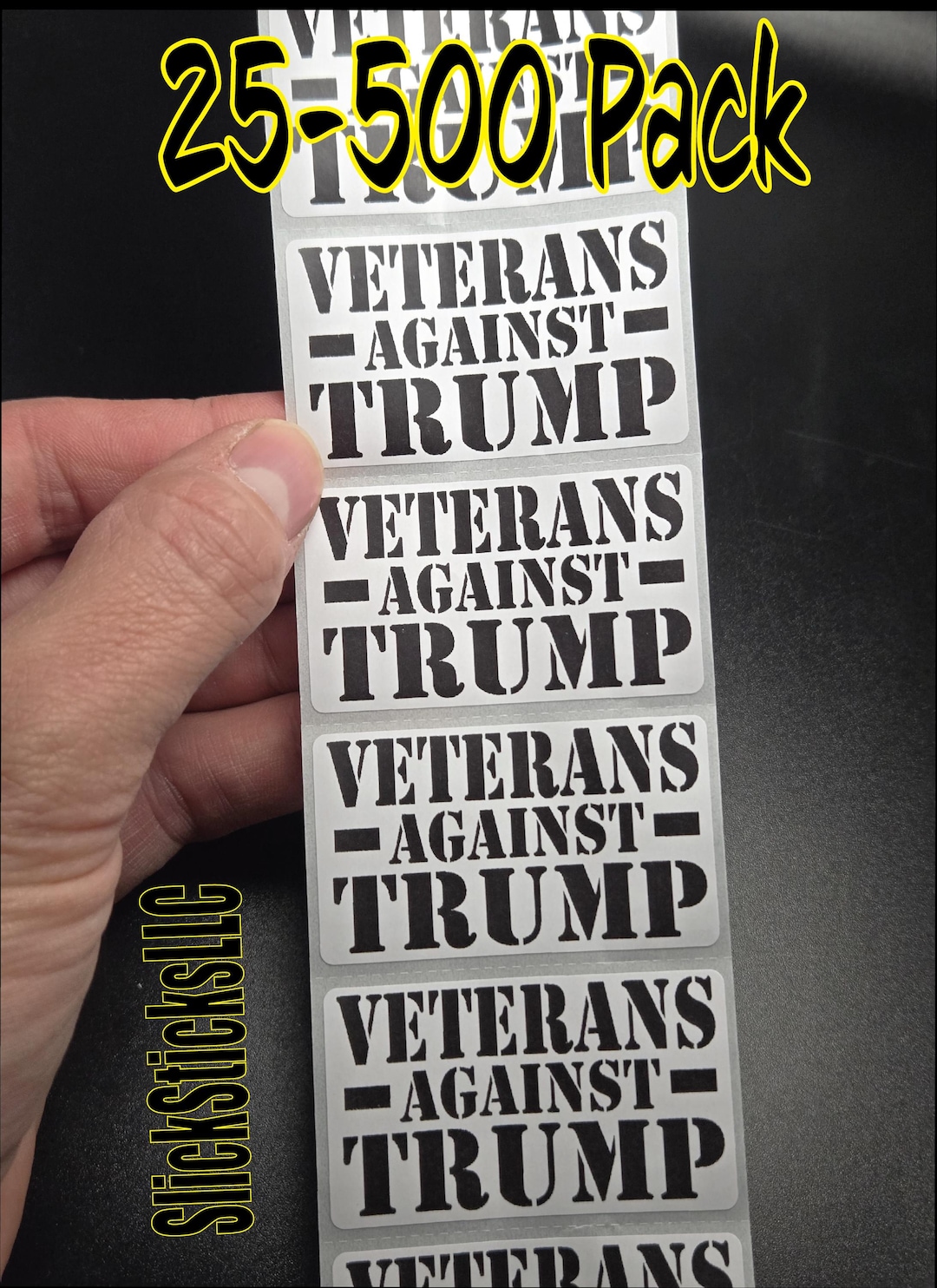 VETERANS AGAINST TRUMP 25-500 Bulk Pack Stickers Decal Labels Stop Anti ...