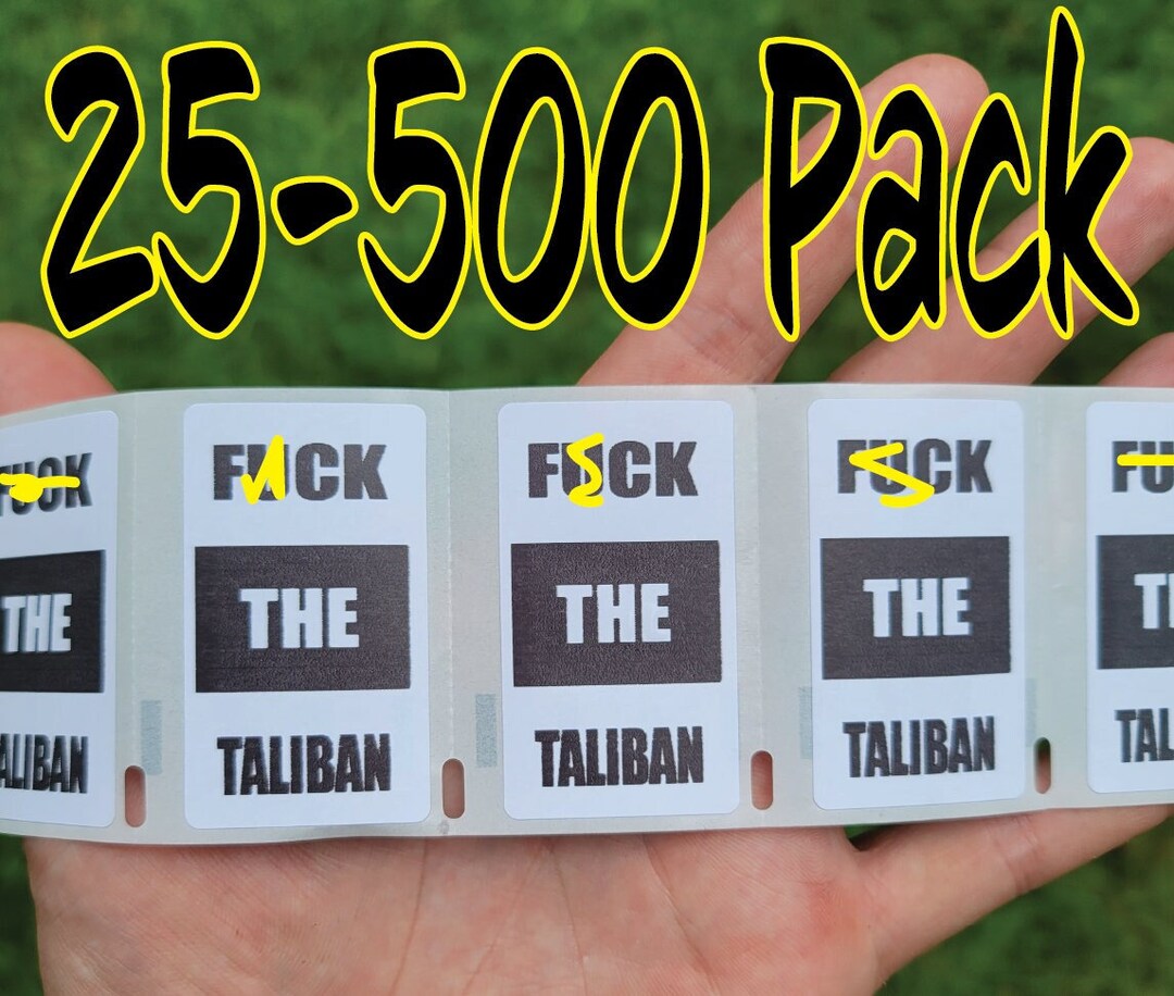 F*CK THE TALIBAN 25-500 Pack Stickers Bulk Paper Sticker Decals Label ...