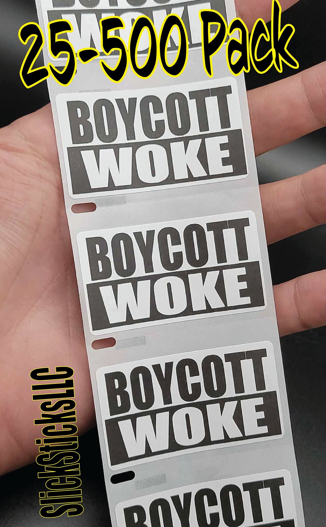 BOYCOTT WOKE 25-500pack Stickers Decal Labels Protest Stop Companies ...