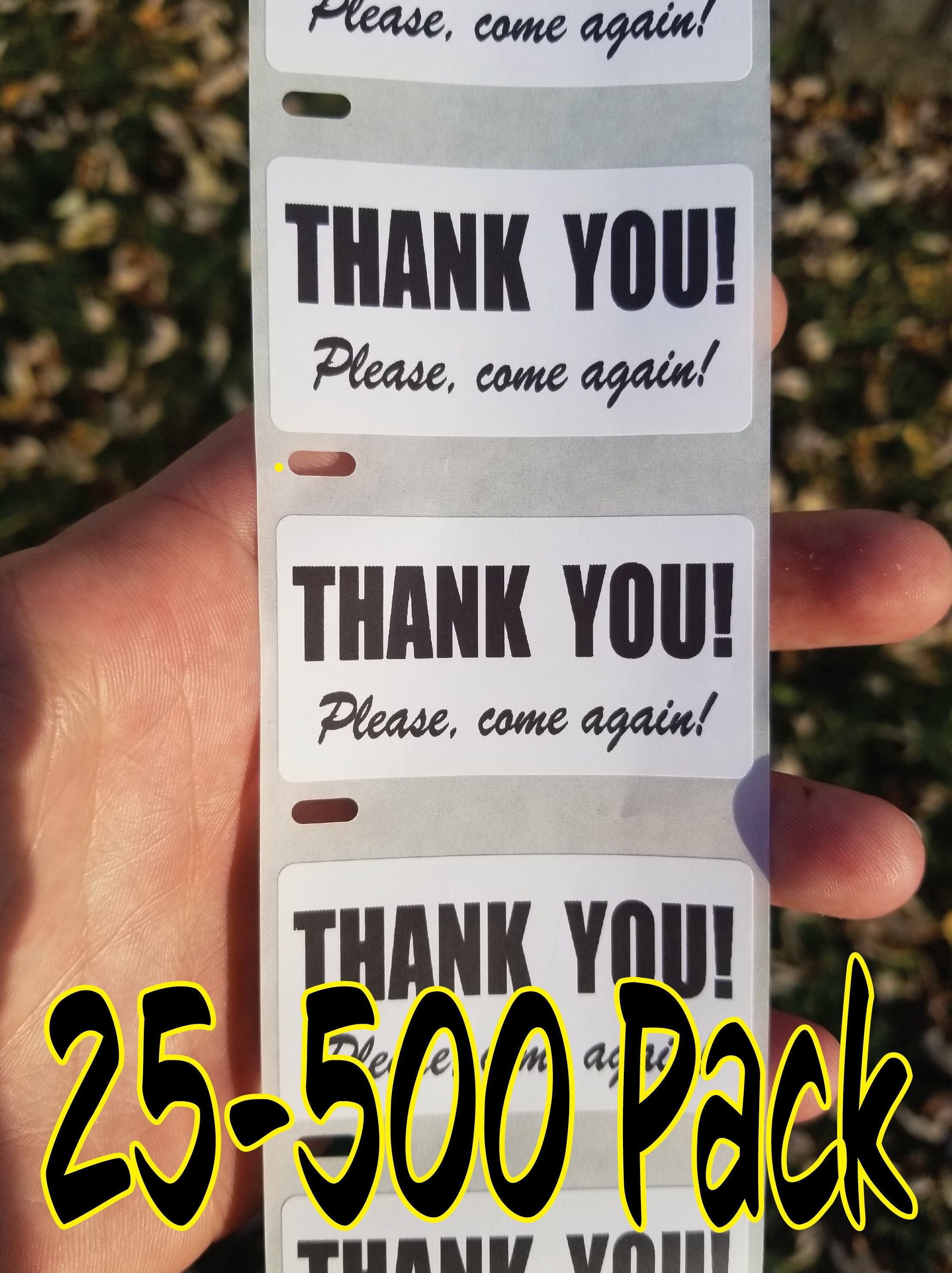 Thank You Please Come Again stickers 25-500 Pcs paper sticker | Etsy