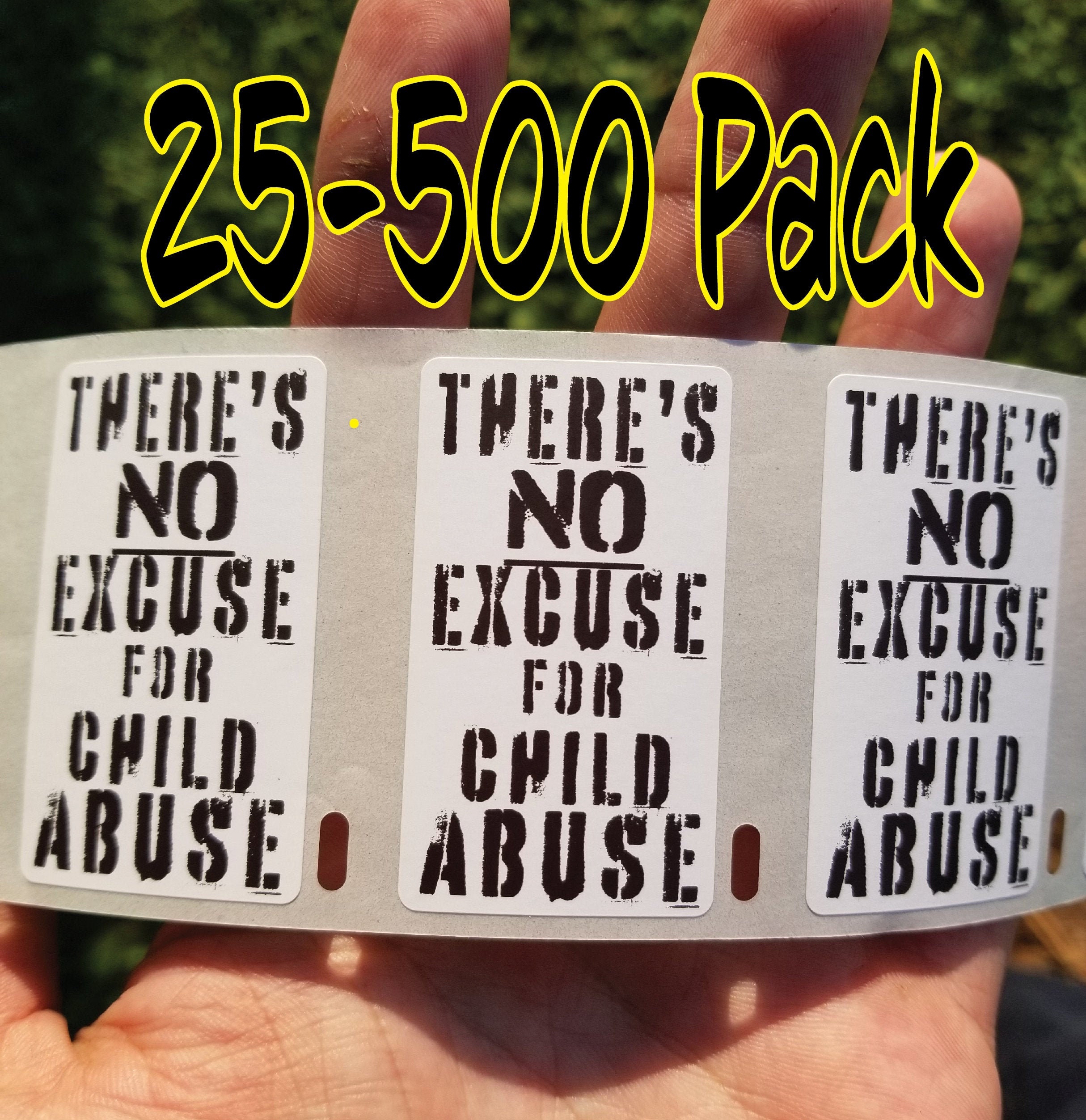 NO EXCUSE for Child Abuse Stickers 25-500pack savethechildren | Etsy