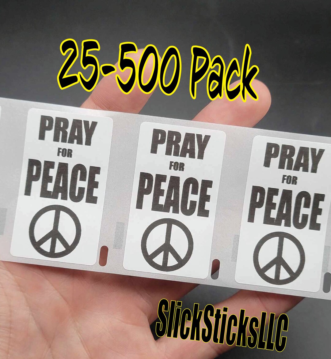 PRAY FOR PEACE Stickers 25-500 Pack Labels Sticker God Bulk Religious ...