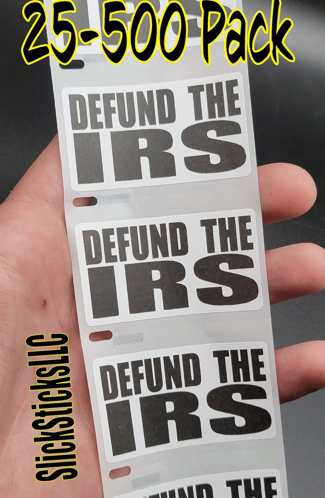 DEFUND THE IRS Stickers 25-500 Pack Decals Labels Abolish Dismantle End ...
