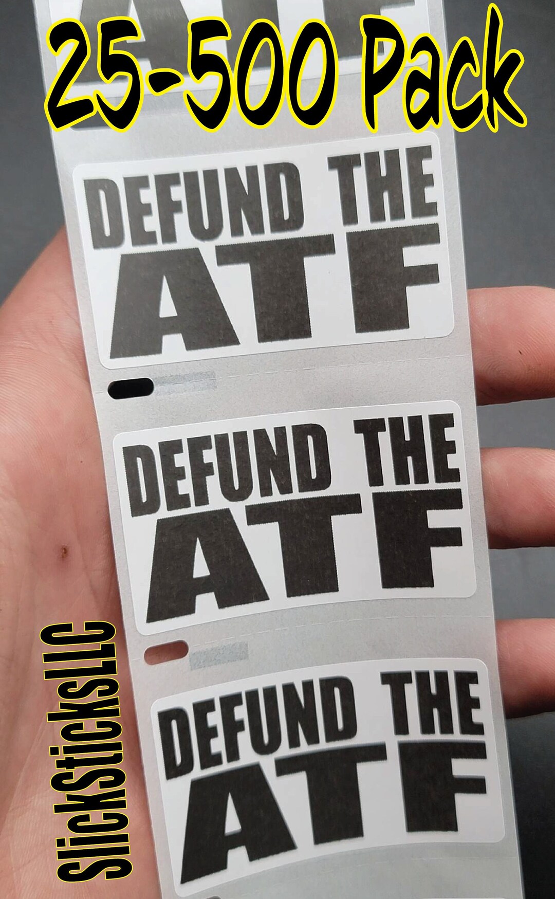 DEFUND THE ATF Stickers 25-500 Pack Decals Labels Abolish Dismantle End ...
