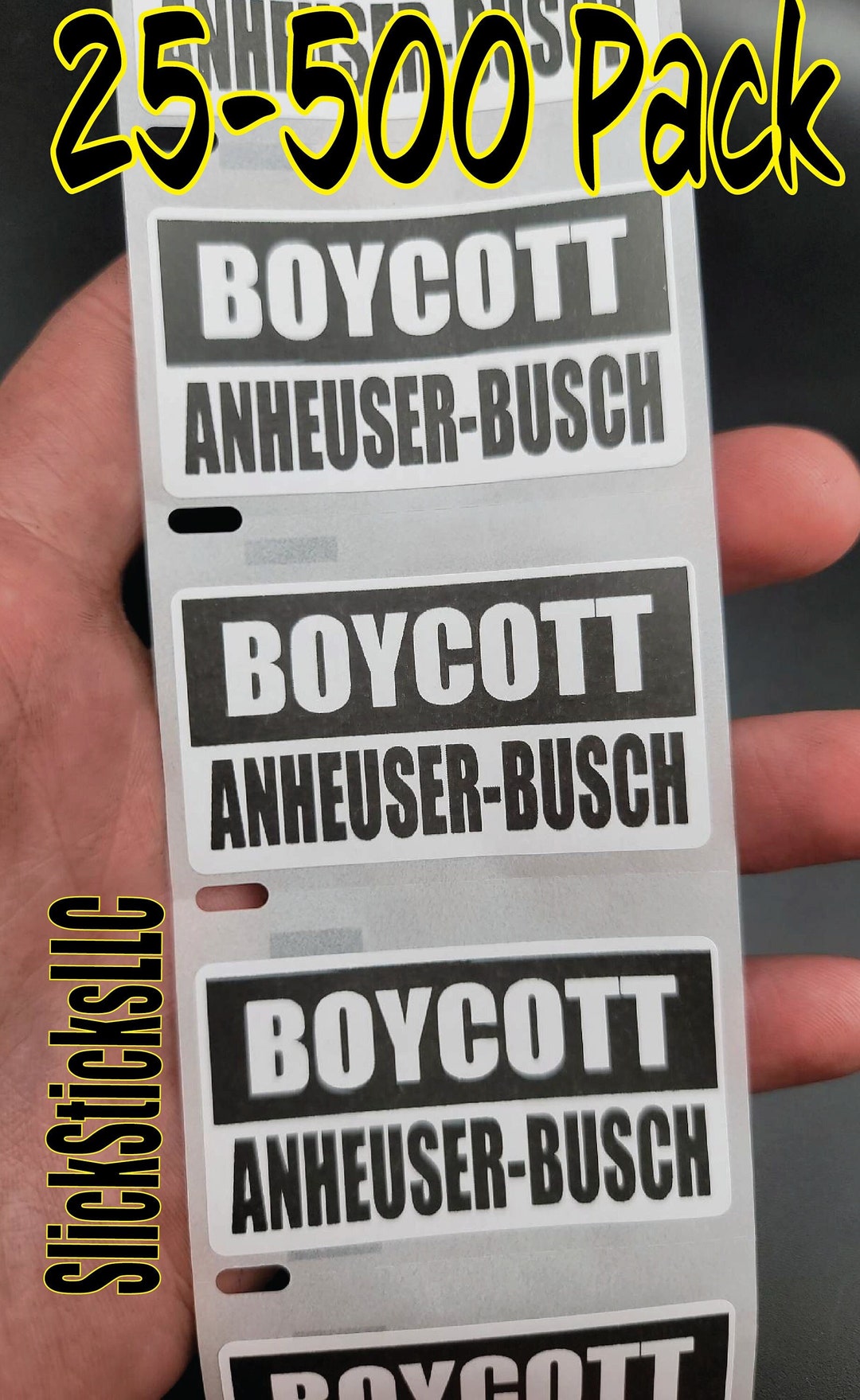 BOYCOTT ANHEUSER-BUSCH 25-500pack Stickers Decal Labels Hard Hat ...