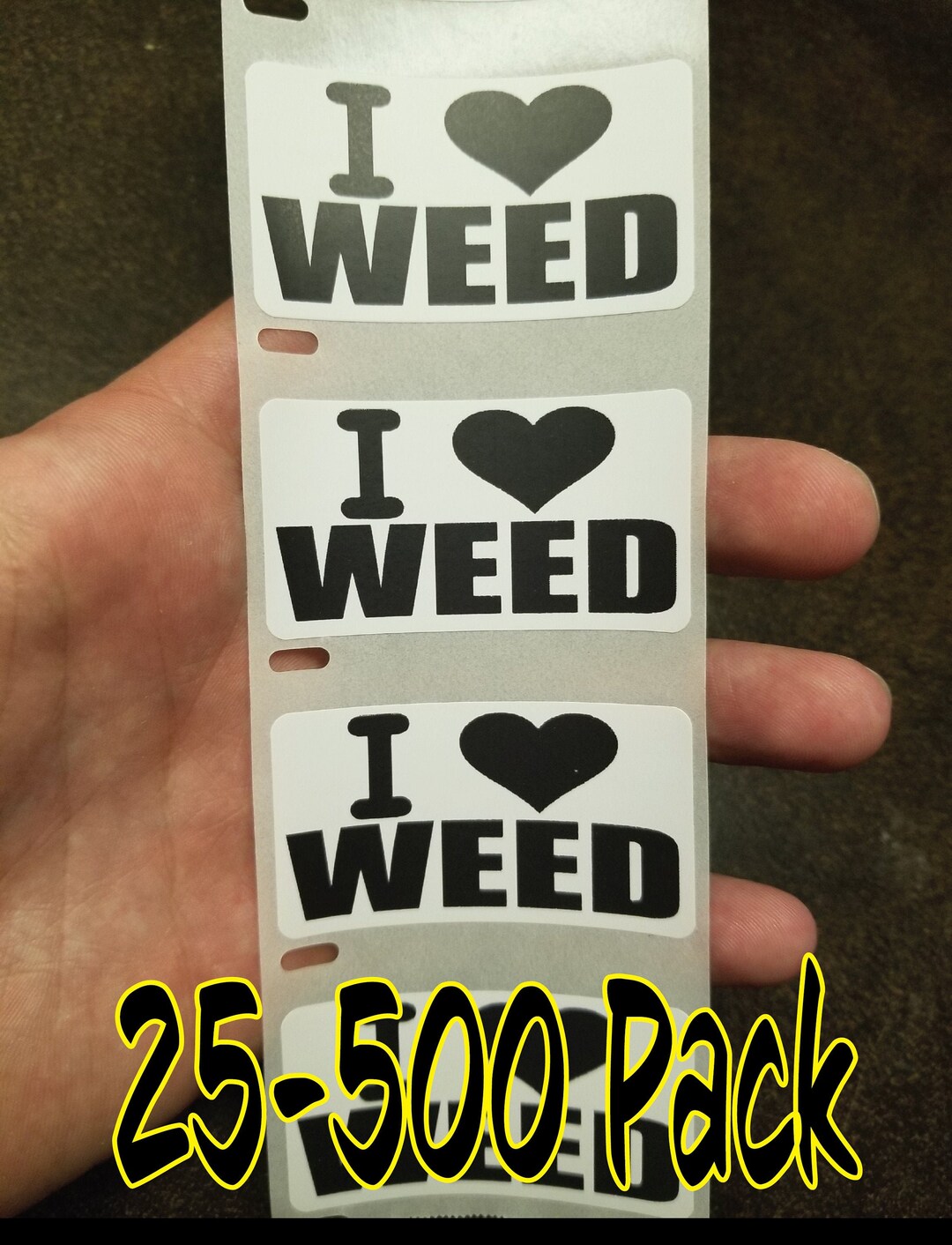 I LOVE WEED Stickers 25-500 Pack Gag Sticker Cannabis Paper Weed ...