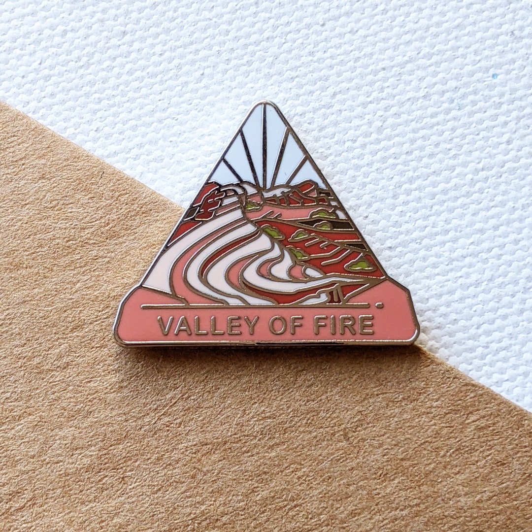 Valley of Fire Enamel Pin - Fire Wave Hard Enamel Pin - Accessories ...