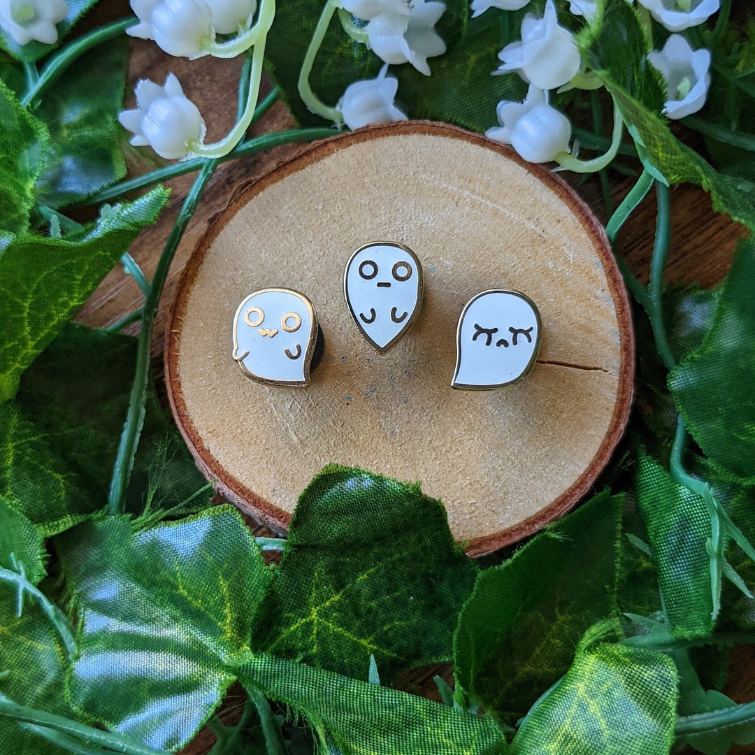 Three Cute Tiny Spooky Ghosts Mini Enamel Pin Set - Etsy