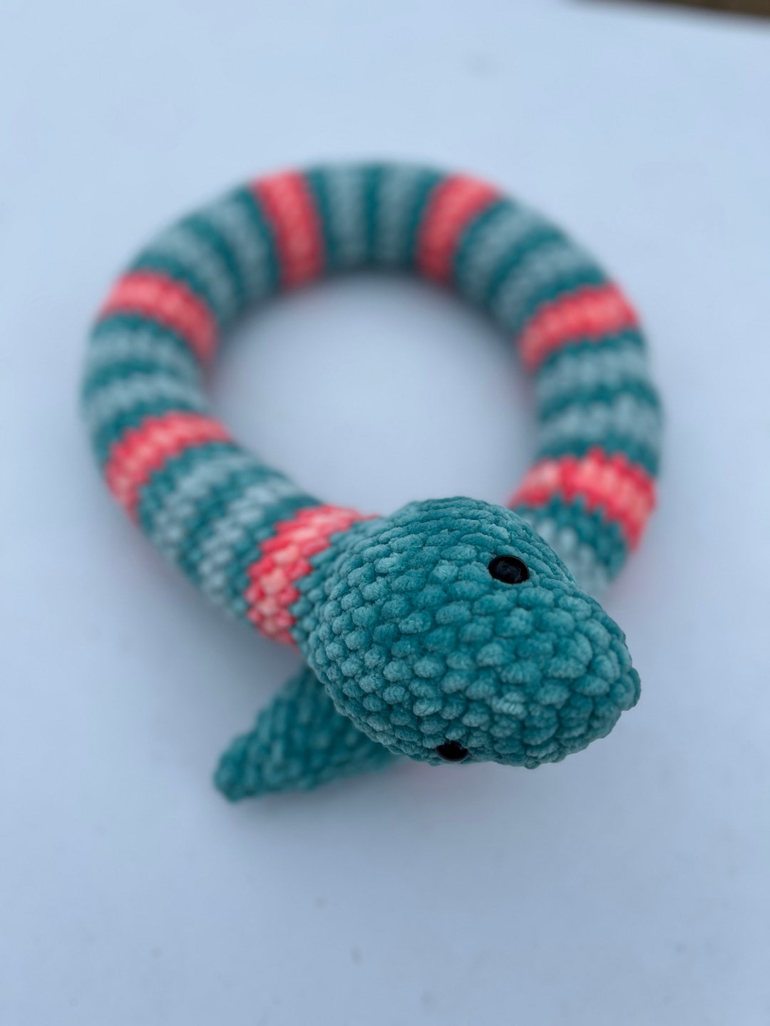 CUSTOM Color Soft Crochet Plushie Stuffed Snake Amigurumi Crochet Snake ...