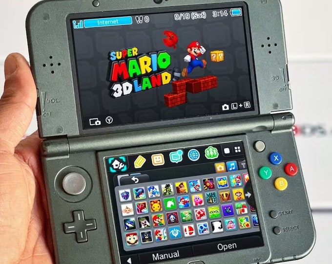 Nintendo New 3DS XL 256GB Custom Mod Bundle With Protective Case, Screen Protectors, Clear Shell ...