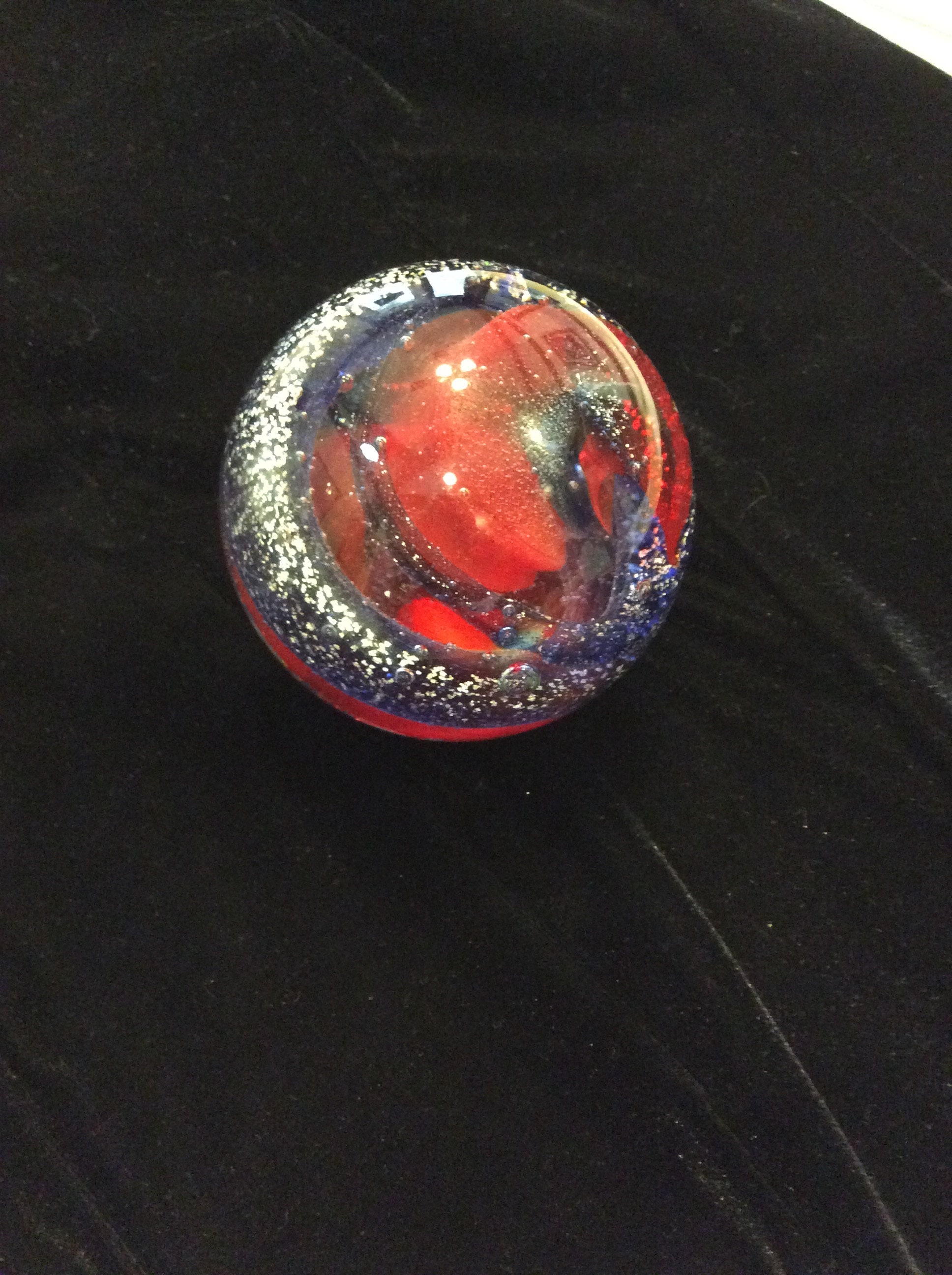 Red & Blue Swirl Paperweight - Etsy