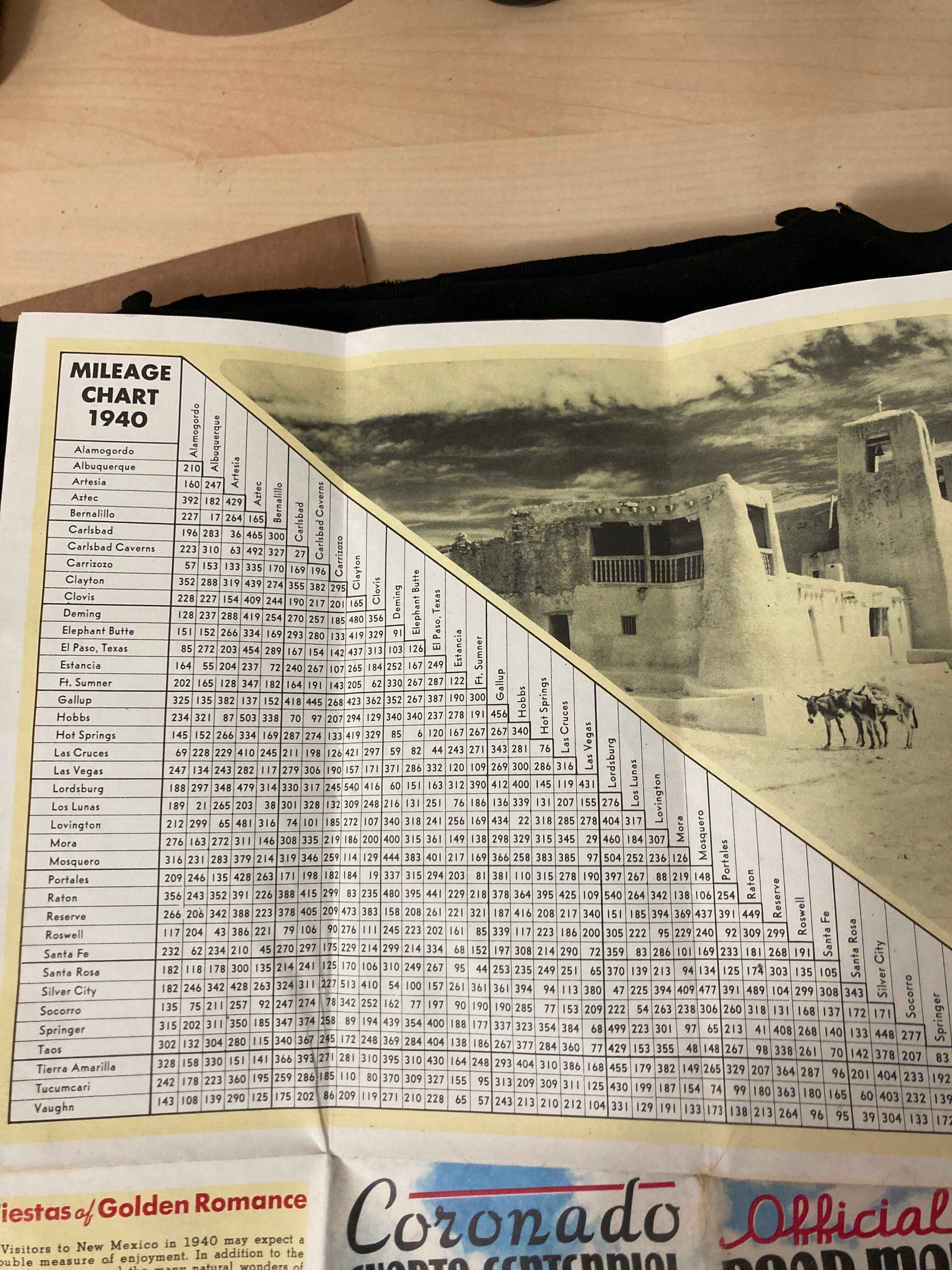 Official 1940 Road Map of New Mexico - Etsy