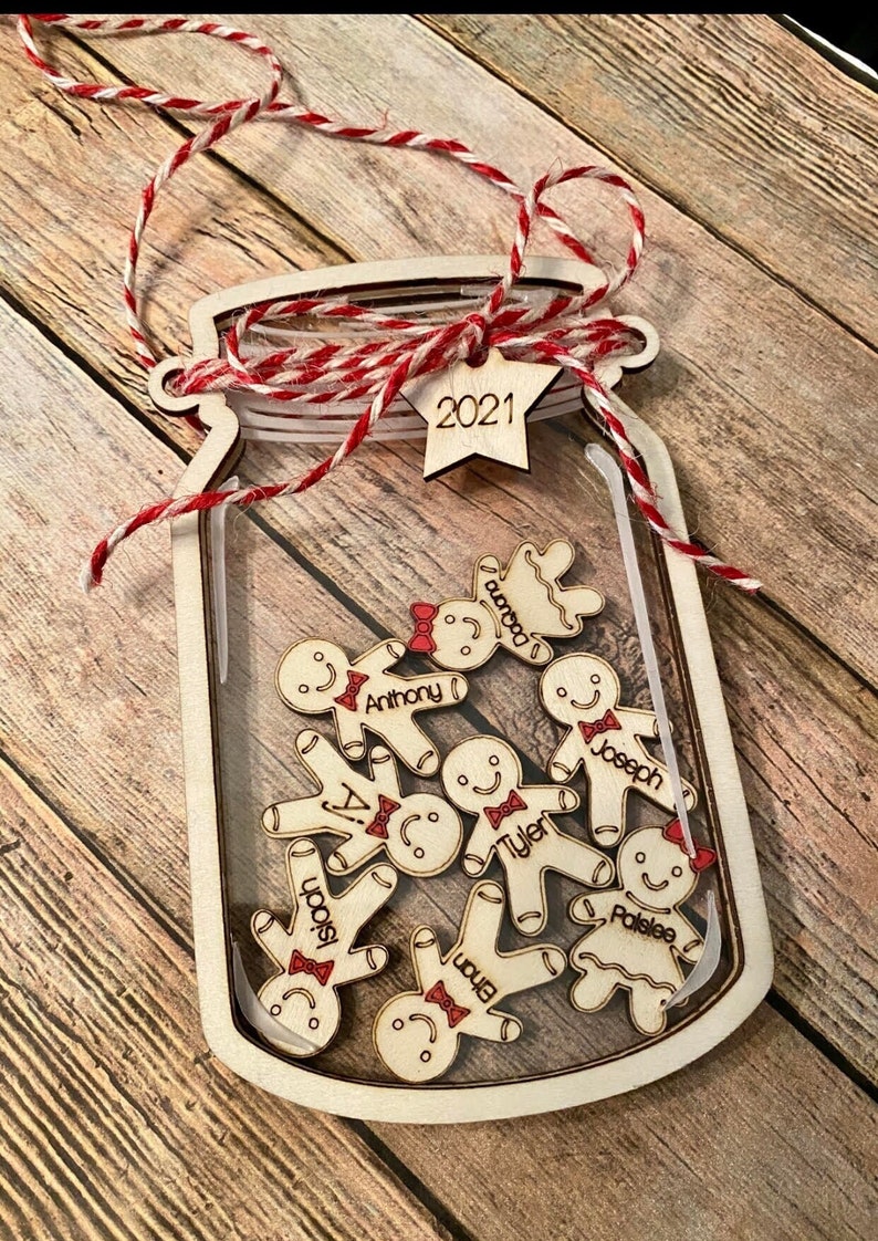 Personalized Gingerbread Mason Jar Ornament 1-20 - Etsy