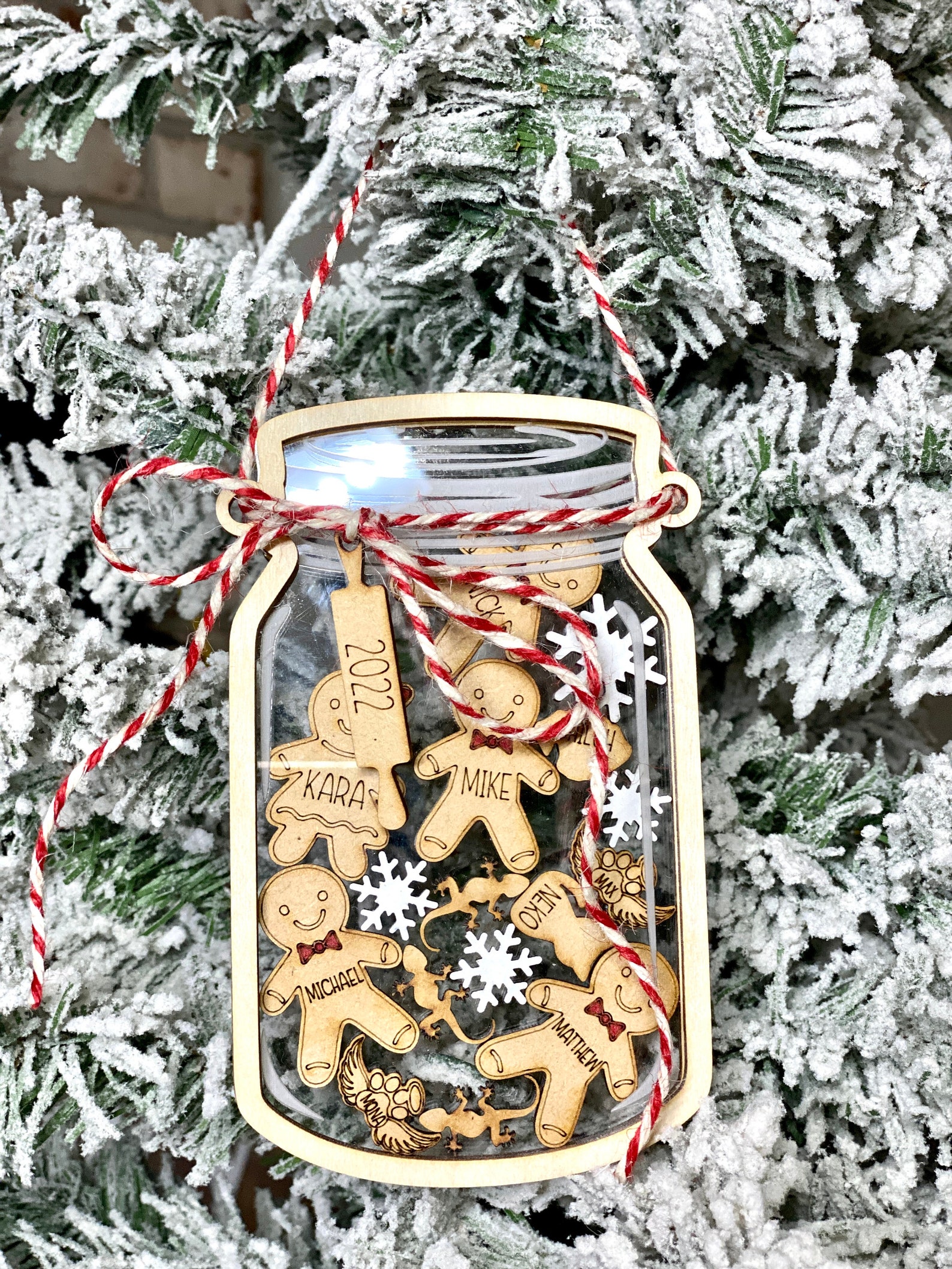 Personalized Gingerbread Mason Jar Ornament 1-20 - Etsy