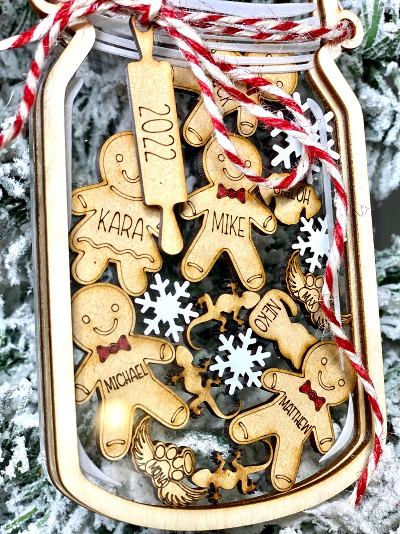 Personalized Gingerbread Mason Jar Ornament 1-20 - Etsy