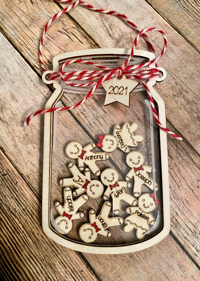 Personalized Gingerbread Mason Jar Ornament 1-20 - Etsy