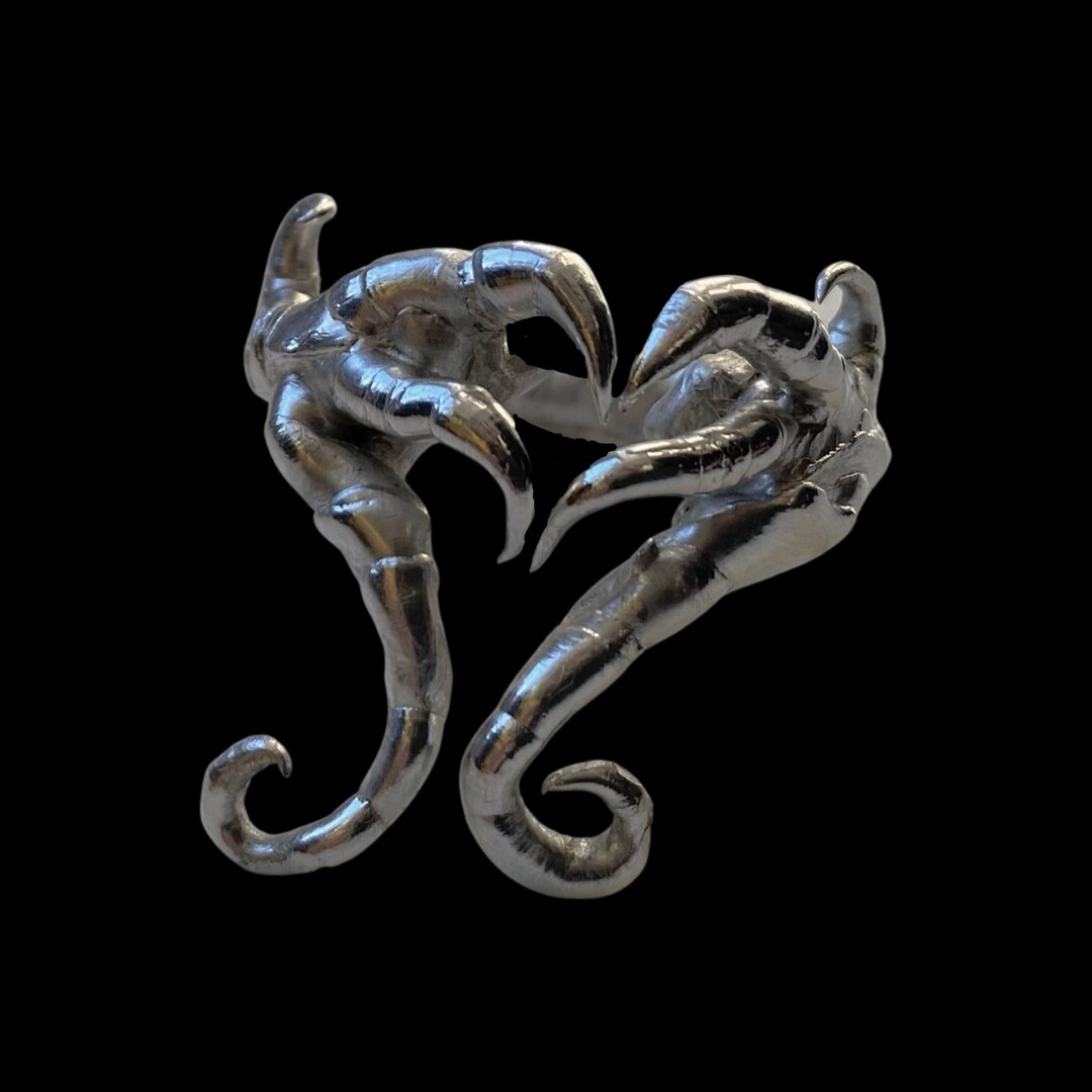 Heart-shaped Liquid Metal Ring Handmade Spiky Gothic Ring Abstract ...