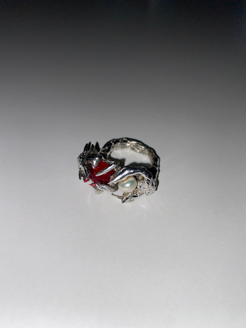 Handmade Gothic Spiky Ring Liquid Metal Horn Ring Abstract - Etsy