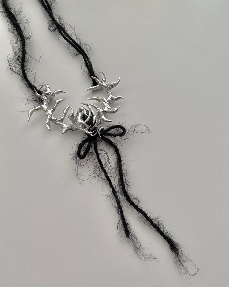 Handmade Metal Spiky Fuzzy Necklace Thorn Vintage Swarovski - Etsy