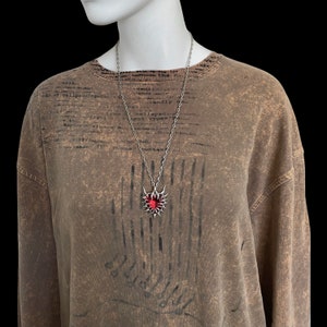 Alt Thorn Heart Necklace Liquid Metal Cybercore Necklace Cyber Necklace ...