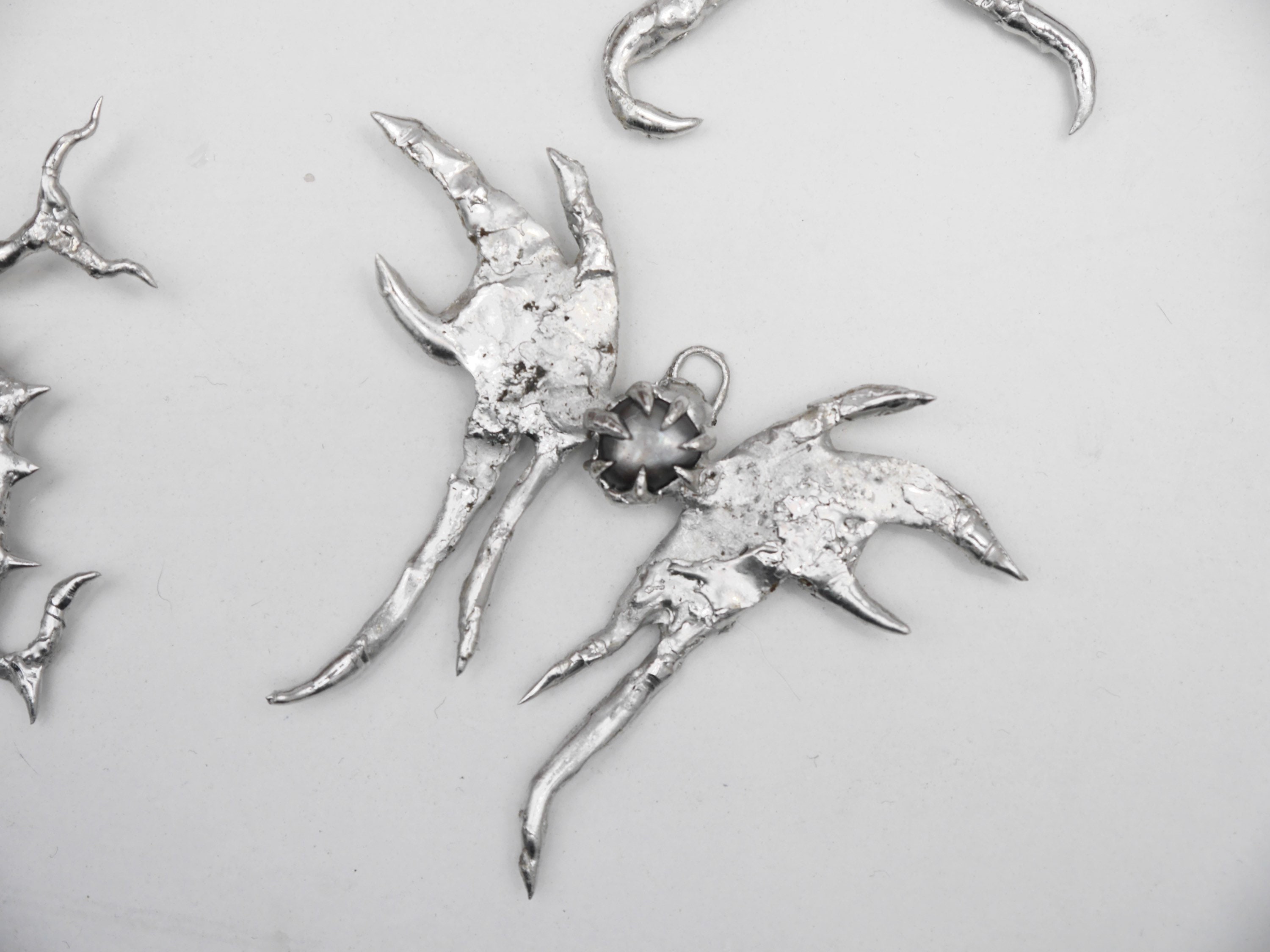 Handmade Metal Spiky Pearl Necklace Thorn Vintage Swarovski - Etsy