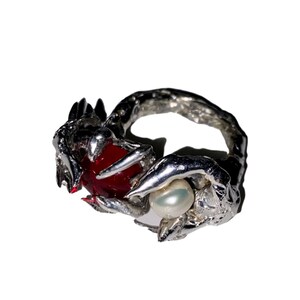 Handmade Spiky Gothic Ring Liquid Metal Horn Ring Abstract Statment ...