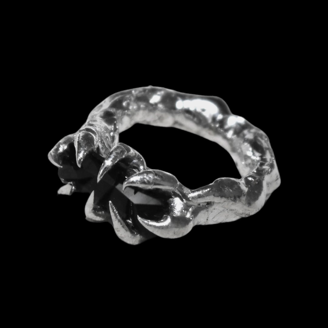 Gothic Brutalist Melted Metal Ring | Liquid Metal Horn Ring |abstract ...