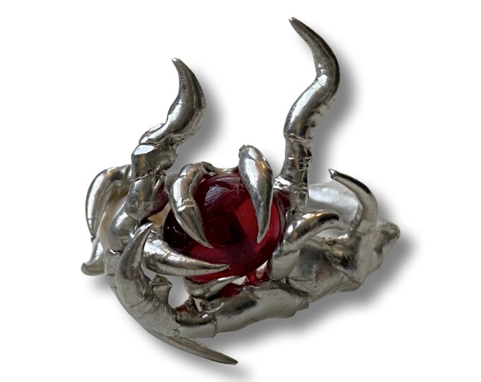 Liquid Metal Horn Ring | Handmade Spiky Gothic Ring | | Abstract ...